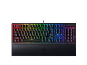 razer blackwidow v3 mechanical gaming keyboard: yellow mechanical switches – linear & silent – chroma rgb lighting – compact form factor – programmable macro functionality, classic black