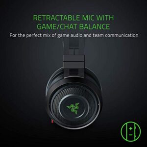 Razer Nari Ultimate Wireless 7.1 Surround Sound Gaming Headset: THX Audio & Haptic Feedback - Auto-Adjust Headband - Chroma RGB - Retractable Mic - For PC, PS4, PS5 - Black