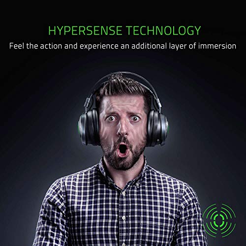 Razer Nari Ultimate Wireless 7.1 Surround Sound Gaming Headset: THX Audio & Haptic Feedback - Auto-Adjust Headband - Chroma RGB - Retractable Mic - For PC, PS4, PS5 - Black