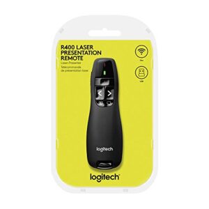 Logitech Wireless Presenter R400, Wireless Presentation Remote Clicker with Laser Pointer