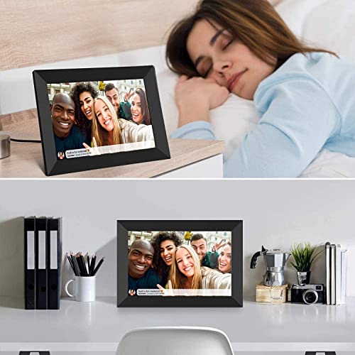 FRAMEO 10.1 Inch Smart WiFi Digital Photo Frame 1280x800 IPS LCD Touch Screen, Auto-Rotate Portrait and Landscape, Built in 16GB Memory, Share Moments Instantly via Frameo App from Anywhere