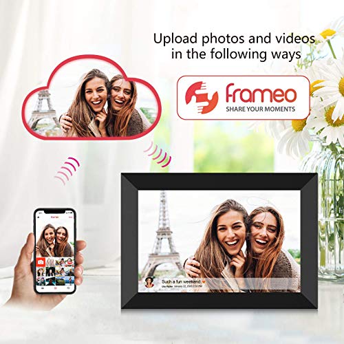 FRAMEO 10.1 Inch Smart WiFi Digital Photo Frame 1280x800 IPS LCD Touch Screen, Auto-Rotate Portrait and Landscape, Built in 16GB Memory, Share Moments Instantly via Frameo App from Anywhere