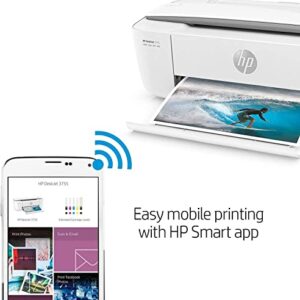 HP DeskJet 3755 Compact All-in-One Wireless Printer, HP Instant Ink, Works with Alexa - Stone Accent (J9V91A)