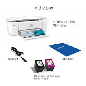 HP DeskJet 3755 Compact All-in-One Wireless Printer, HP Instant Ink, Works with Alexa - Stone Accent (J9V91A)