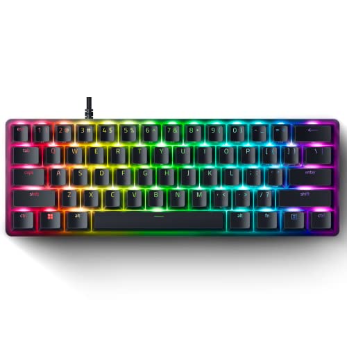 Razer Huntsman Mini 60% Gaming Keyboard: Fast Keyboard Switches - Linear Optical Switches - Chroma RGB Lighting - PBT Keycaps - Onboard Memory - Classic Black