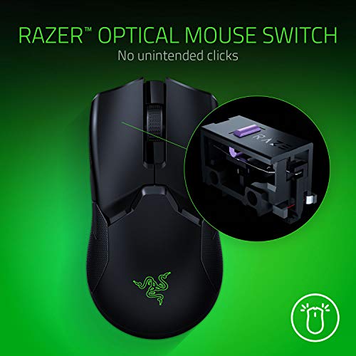 Razer Viper Ultimate Hyperspeed Lightweight Wireless Gaming Mouse & RGB Charging Dock: Fastest Gaming Mouse Switch - 20K DPI Optical Sensor - Chroma Lighting - 8 Programmable Buttons - 70 Hr Battery