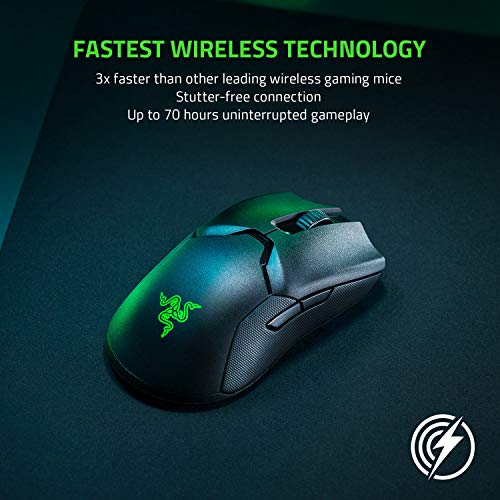 Razer Viper Ultimate Hyperspeed Lightweight Wireless Gaming Mouse & RGB Charging Dock: Fastest Gaming Mouse Switch - 20K DPI Optical Sensor - Chroma Lighting - 8 Programmable Buttons - 70 Hr Battery