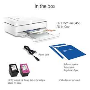 HP ENVY Pro 6455 Wireless All-in-One Printer, Mobile Print, Scan & Copy, Auto Document Feeder, HP Instant Ink ready, Works with Alexa (5SE45A)