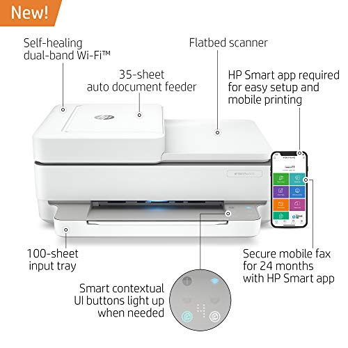 HP ENVY Pro 6455 Wireless All-in-One Printer, Mobile Print, Scan & Copy, Auto Document Feeder, HP Instant Ink ready, Works with Alexa (5SE45A)