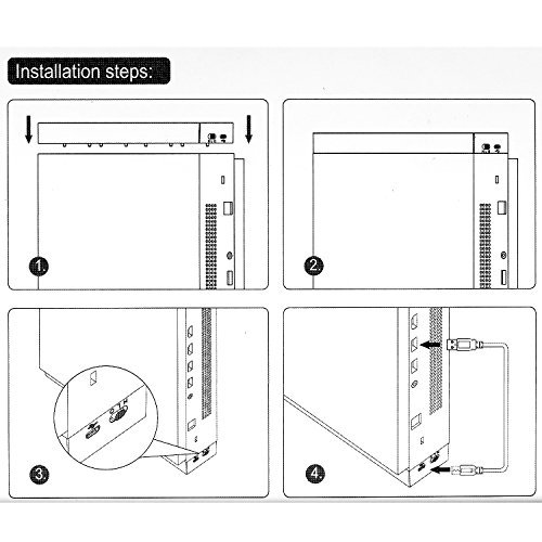 MoKo Xbox One S Cooling Fan, Built-in 3 High Speed Fans, 2-Port USB Charing & Data Syncing, L/H Fan Speed Switch for Xbox One S Gaming Console, White