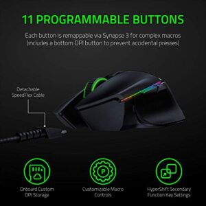 Razer Basilisk Ultimate HyperSpeed Wireless Gaming Mouse w/ Charging Dock: Fastest Gaming Mouse Switch - 20K DPI Optical Sensor - Chroma RGB - 11 Programmable Buttons - 100 Hr Battery - Classic Black