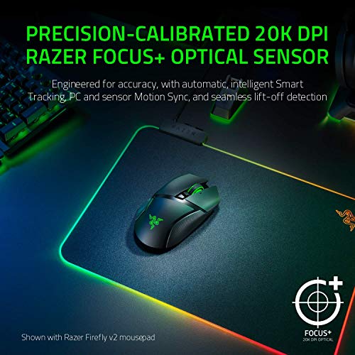 Razer Basilisk Ultimate HyperSpeed Wireless Gaming Mouse w/ Charging Dock: Fastest Gaming Mouse Switch - 20K DPI Optical Sensor - Chroma RGB - 11 Programmable Buttons - 100 Hr Battery - Classic Black