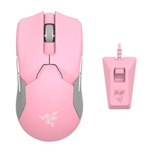 razer viper ultimate lightweight wireless gaming mouse & rgb charging dock: hyperspeed wireless technology – 20k dpi optical sensor – 78g – optical mouse switch – 70 hr battery – quartz pink