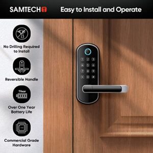 Smart Lock, Keyless Entry Door Lock, Fingerprint Door Lock, Digital Door Lock, Smart Lock for Front Door, Bluetooth Electronic Door Lock (Powered by Sifely)