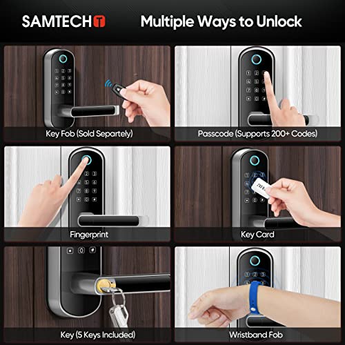 Smart Lock, Keyless Entry Door Lock, Fingerprint Door Lock, Digital Door Lock, Smart Lock for Front Door, Bluetooth Electronic Door Lock (Powered by Sifely)