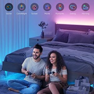 Govee LED Strip Lights 100ft, LED Lights for Bedroom, WiFi RGB LED Lights Work with Alexa and Google Assistant, 64 Modes and Music Sync, Strip Lights for Indoor, Party, Decoration, 2 Rolls of 50ft