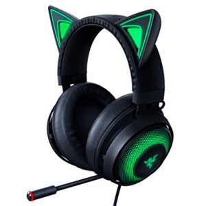 razer kraken kitty rgb usb gaming headset: thx 7.1 spatial surround sound – chroma rgb lighting – retractable active noise cancelling mic – lightweight aluminum frame – for pc – classic black