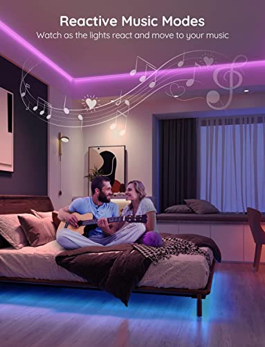 Govee Smart LED Strip Lights, 32.8ft WiFi LED Light Strip with App and Remote Control, Works with Alexa and Google Assistant, Music Sync Lights for Bedroom, Kitchen, TV, Party ( 2 Rolls of 16.4ft)