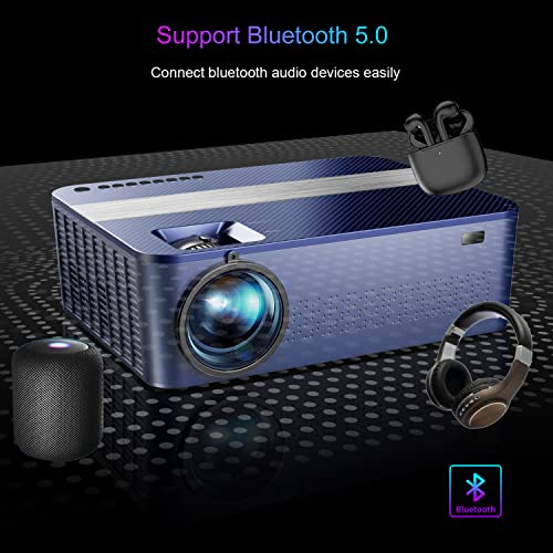 HD 1080P Projector 4k with WiFi and Bluetooth,XNoogo 1000 ANSI Outdoor Projector, 450" Display 4k Movie Projector Support 50%Zoom,Keystone,Bluetooth Projectors Compatible w/TV Stick/Phone/PC/Laptop