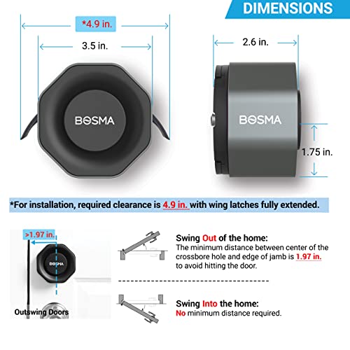 Bosma Aegis Smart Door Lock w/WiFi Gateway, Auto-Unlock & Auto-Lock, Remote Control, APP-Less Guest Access, Break-in Detection, Works with Alexa & Google, Fits Your Existing Single-Cylinder Deadbolt