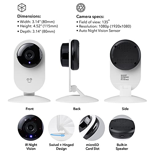 Geeni Glimpse 1080p WiFi HD Smart Camera – Indoor Home Security Camera – No Hub Required – Voice Control – Motion Detection Camera – Smart Camera Compatible