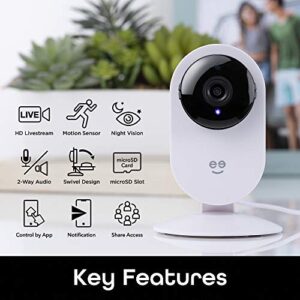 Geeni Glimpse 1080p WiFi HD Smart Camera – Indoor Home Security Camera – No Hub Required – Voice Control – Motion Detection Camera – Smart Camera Compatible