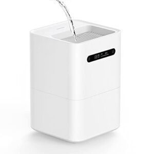 smartmi evaporative humidifiers, cool no mist humidifiers for bedroom, air humidifiers for baby, 4l top fill, self-cleaning, quiet, smart app control, auto shutoff, air-drying, shockproof