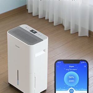 Govee Smart WiFi Dehumidifier for Basement, 50 Pint Dehumidifiers for Home Bedroom, Energy Star Dehumidifier with Drain Hose, Works with Alexa, Intelligent Humidity Control, 24H Timer