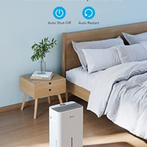 Govee Smart WiFi Dehumidifier for Basement, 50 Pint Dehumidifiers for Home Bedroom, Energy Star Dehumidifier with Drain Hose, Works with Alexa, Intelligent Humidity Control, 24H Timer