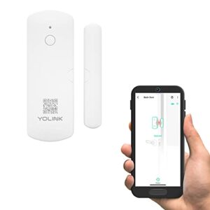 yolink door sensor, 1/4 mile world’s longest range smart home wireless window door sensor works with alexa ifttt, smart sensor with remote monitor app notifications open reminder – yolink hub required