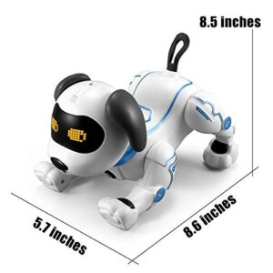 fisca Remote Control Dog, RC Robotic Stunt Puppy Voice Control Toys Handstand Push-up Electronic Pets Dancing Programmable Robot with Sound for Kids Boys and Girls Age 6, 7, 8, 9, 10 Year Old