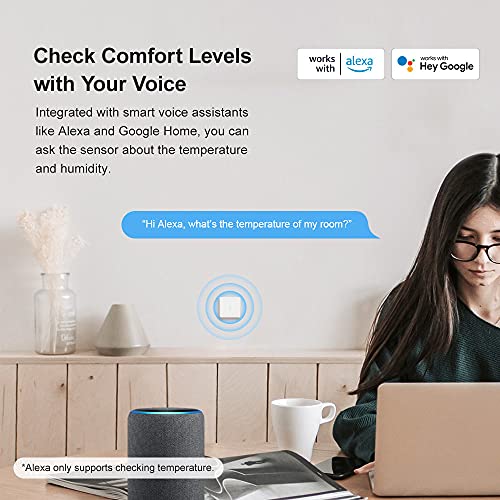 SONOFF SNZB-02 ZigBee Mini Indoor Temperature and Humidity Sensor for Checking the Room Climate, SONOFF ZigBee Bridge Required, Indoor Thermometer Hygrometer with Alert, Works with Alexa, Google Home