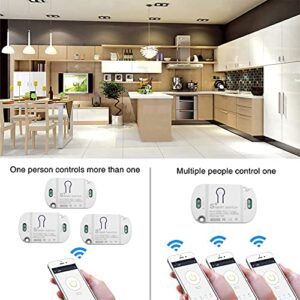 16A Basic Wireless Smart Switch，Wi-Fi Light Switch Compatible with Alexa & Google Home & SmartThings,FCC Certified,No Hub Required Support DIY Module (2-Pack)