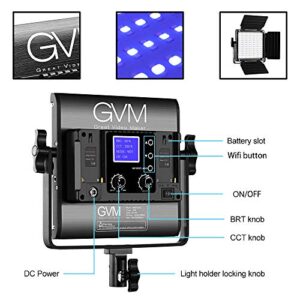 GVM RGB LED Video Lighting Kit, 800D Studio Video Lights with APP Control, Video Lighting Kit for YouTube Photography Lighting, 3 Packs Led Light Panel, 3200K-5600K, 8 Kinds of The Scene Lights