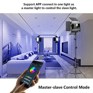 GVM RGB LED Video Lighting Kit, 800D Studio Video Lights with APP Control, Video Lighting Kit for YouTube Photography Lighting, 3 Packs Led Light Panel, 3200K-5600K, 8 Kinds of The Scene Lights