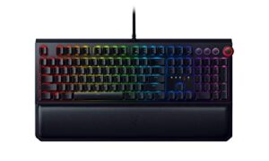 razer blackwidow elite mechanical gaming keyboard: orange mechanical switches – tactile & silent – chroma rgb lighting – magnetic wrist rest – dedicated media keys & dial – usb passthrough