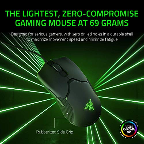 Razer Viper Ultralight Ambidextrous Wired Gaming Mouse: Fastest Mouse Switch in Gaming - 16,000 DPI Optical Sensor - Chroma RGB Lighting - 8 Programmable Buttons - Drag-Free Cord