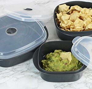 Reston Lloyd Microwave Cookware & Storage, Adjustable Vent on Lids Cookware Set, Multiple Sizes, Gray