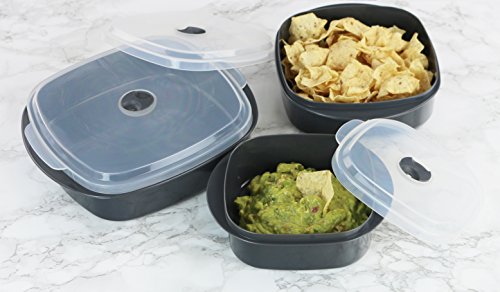 Reston Lloyd Microwave Cookware & Storage, Adjustable Vent on Lids Cookware Set, Multiple Sizes, Gray