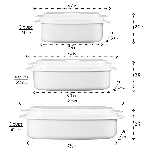 Reston Lloyd Microwave Cookware & Storage, Adjustable Vent on Lids Cookware Set, Multiple Sizes, Gray