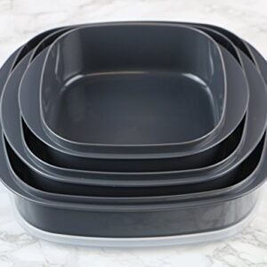 Reston Lloyd Microwave Cookware & Storage, Adjustable Vent on Lids Cookware Set, Multiple Sizes, Gray