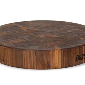 John Boos Block WAL-CCB183-R Classic Collection Walnut Wood End Grain Round Chopping Block, 18 Inches Round x 3 Inches