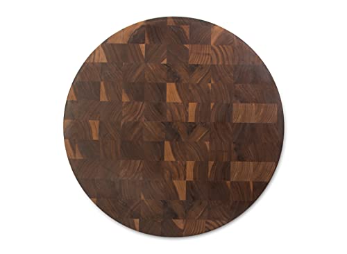 John Boos Block WAL-CCB183-R Classic Collection Walnut Wood End Grain Round Chopping Block, 18 Inches Round x 3 Inches