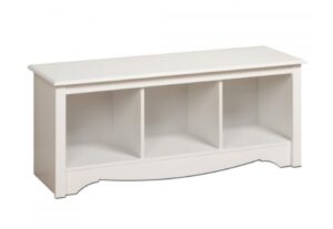 prepac cubbie bench, white