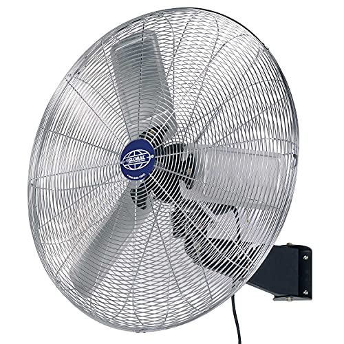 Global Industrial Deluxe Oscillating Wall Mount Fan, 30" Diameter, 1/2HP, 10,000CFM