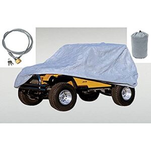 rugged ridge 13321.72 car cover kit, full; 55-06 jeep cj/wrangler yj/tj