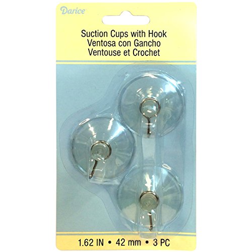 Darice Suction Cup with Hooks, 42mm, Clear (1050-06)