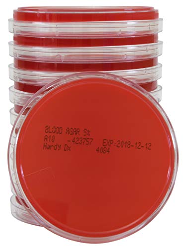 Columbia CNA Agar (Colistin and Nalidixic Acid), with 5% Sheep Blood, for the Selective Isolation of Gram Positive Bacteria, 15x100mm Plate, Order by the Package of 10 plates, by Hardy Diagnostics