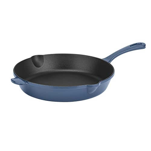 Cuisinart CI22-24BG Chef's Classic Enameled Cast Iron Round Fry Pan, 10-Inch, Provencal Blue