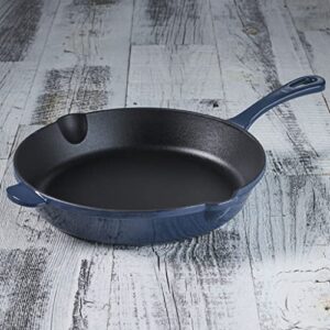 Cuisinart CI22-24BG Chef's Classic Enameled Cast Iron Round Fry Pan, 10-Inch, Provencal Blue